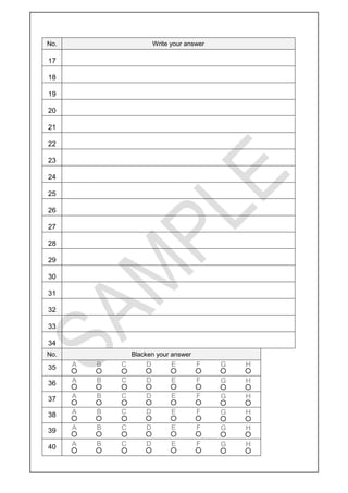 Pt3 reading sample test qp | PDF