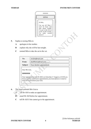 Pt3 reading sample test qp | PDF