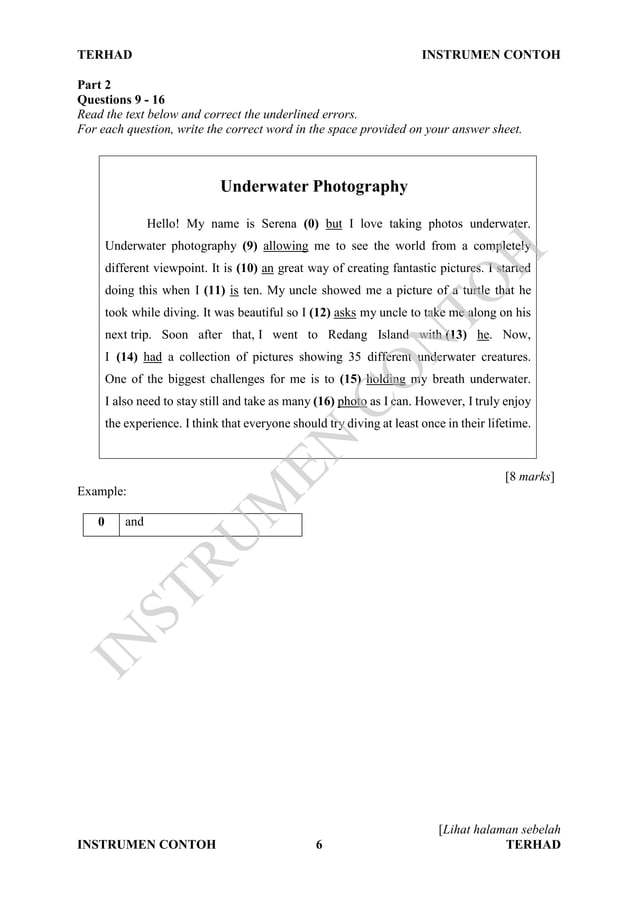 Pt3 reading sample test qp | PDF