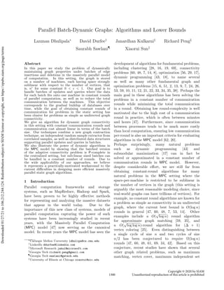 Parallel Batch-Dynamic Graphs: Algorithms and Lower Bounds | PDF