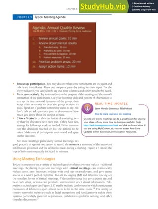 24 PART 1 Business CommuniCATion FoundATions 2 Mastering Team Skills ...