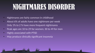 nightmare mare disorder , types of nightmare | PPTX