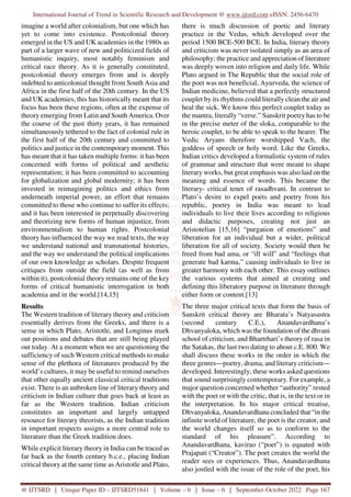 Postcoloniality of Indian Poetics A Critical Analysis | PDF