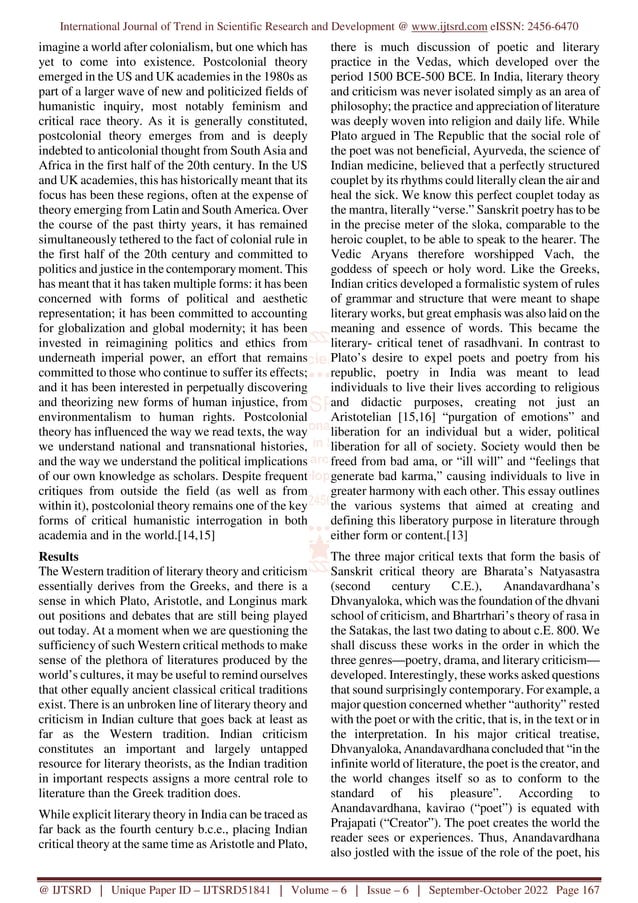 Postcoloniality of Indian Poetics A Critical Analysis | PDF | Free Download