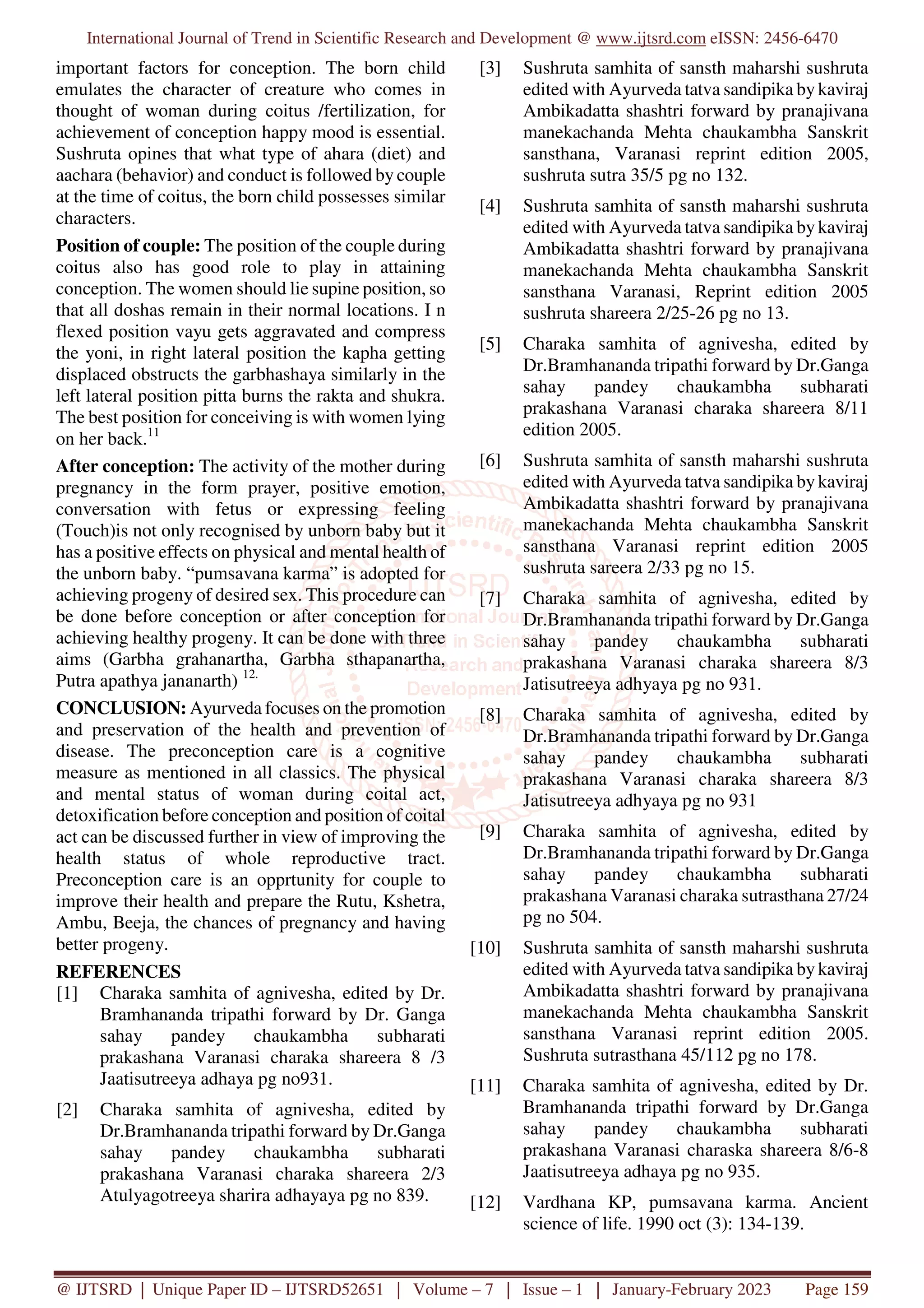 Pre Conception Care in Ayurveda | PDF