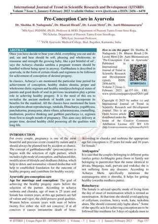 Pre Conception Care in Ayurveda | PDF