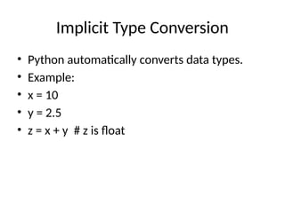 Data types and type conversion Gungun ledhu give oggy Outlook | PPT