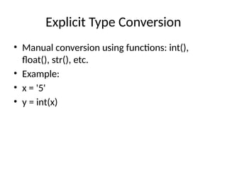 Data types and type conversion Gungun ledhu give oggy Outlook | PPTX