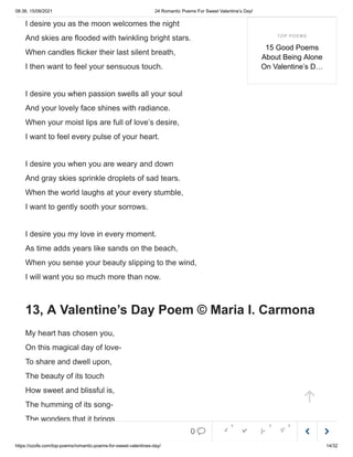 24 Romantic Poems For Sweet Valentine’s Day! | PDF