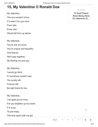 24 Romantic Poems For Sweet Valentine’s Day! | PDF