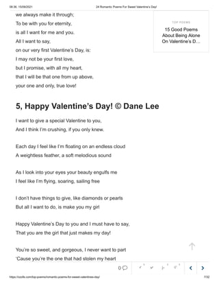 24 Romantic Poems For Sweet Valentine’s Day! | PDF