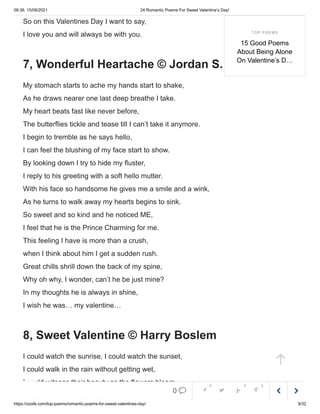 24 Romantic Poems For Sweet Valentine’s Day! | PDF