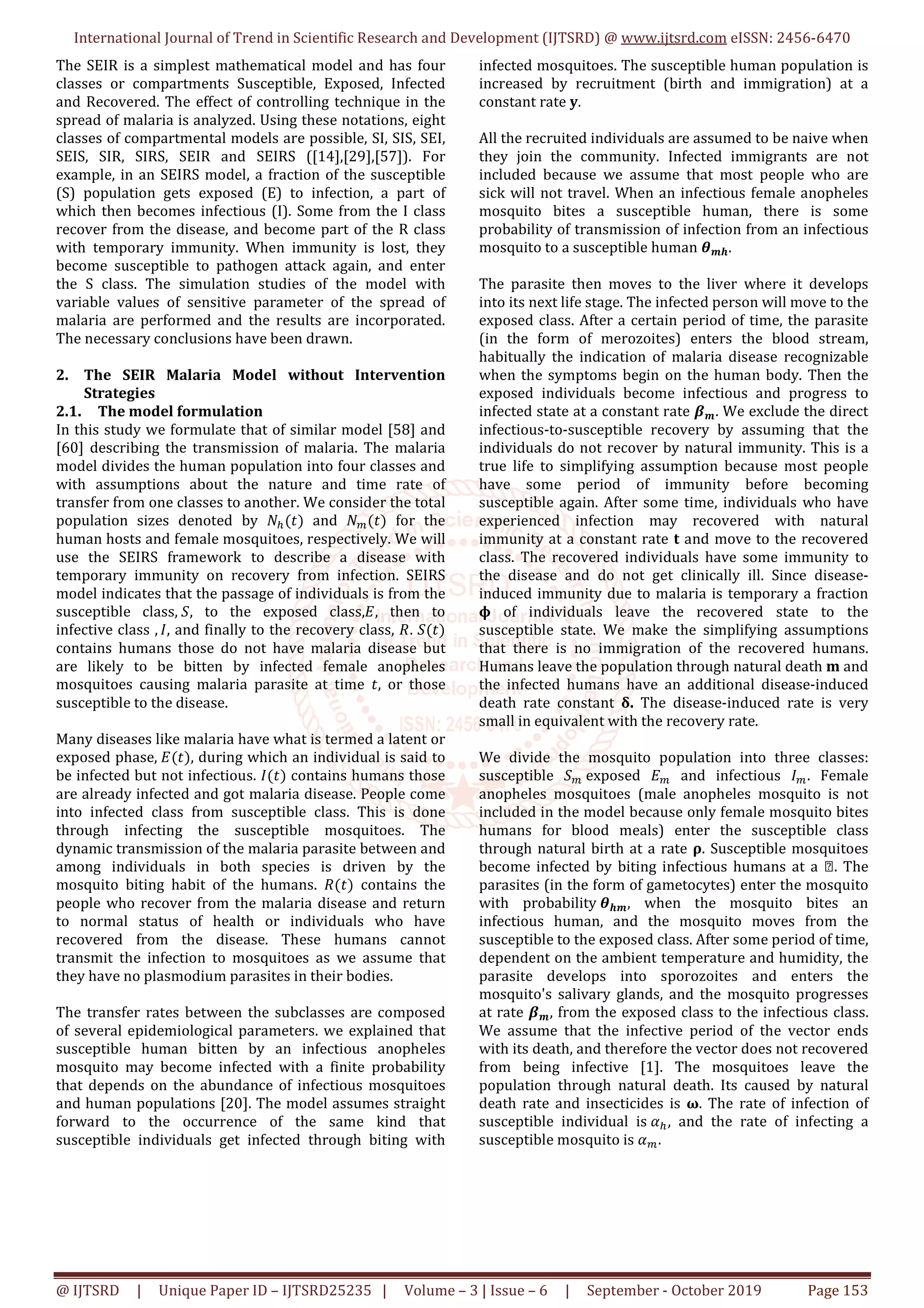 SEIR Model and Simulation for Controlling Malaria Diseases Transmission ...
