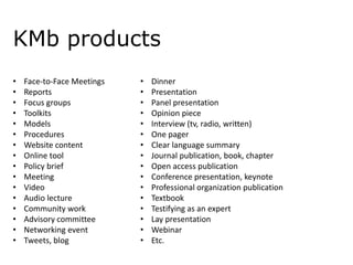 How to write a knowledge mobilization plan | PPTX | Education