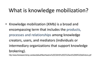 How to write a knowledge mobilization plan | PPTX | Education