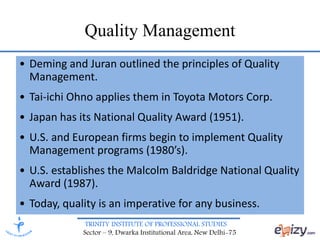 PRODUCTION & OPERATIONS MANAGEMENT- QUALITY | PPT