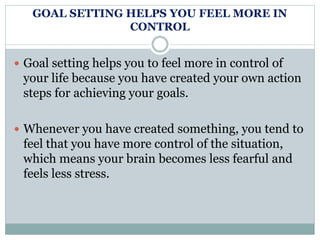 Setting goals decrease stress | PPT