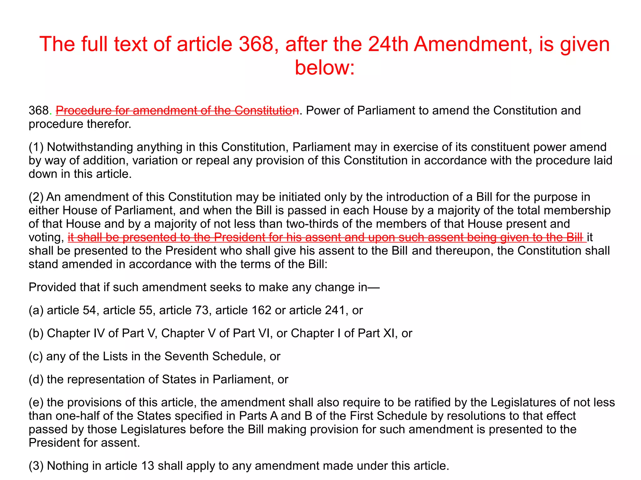 24th amendment of Indian Constitution ppp | PPT