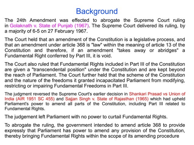 24th amendment of Indian Constitution ppp | PPT