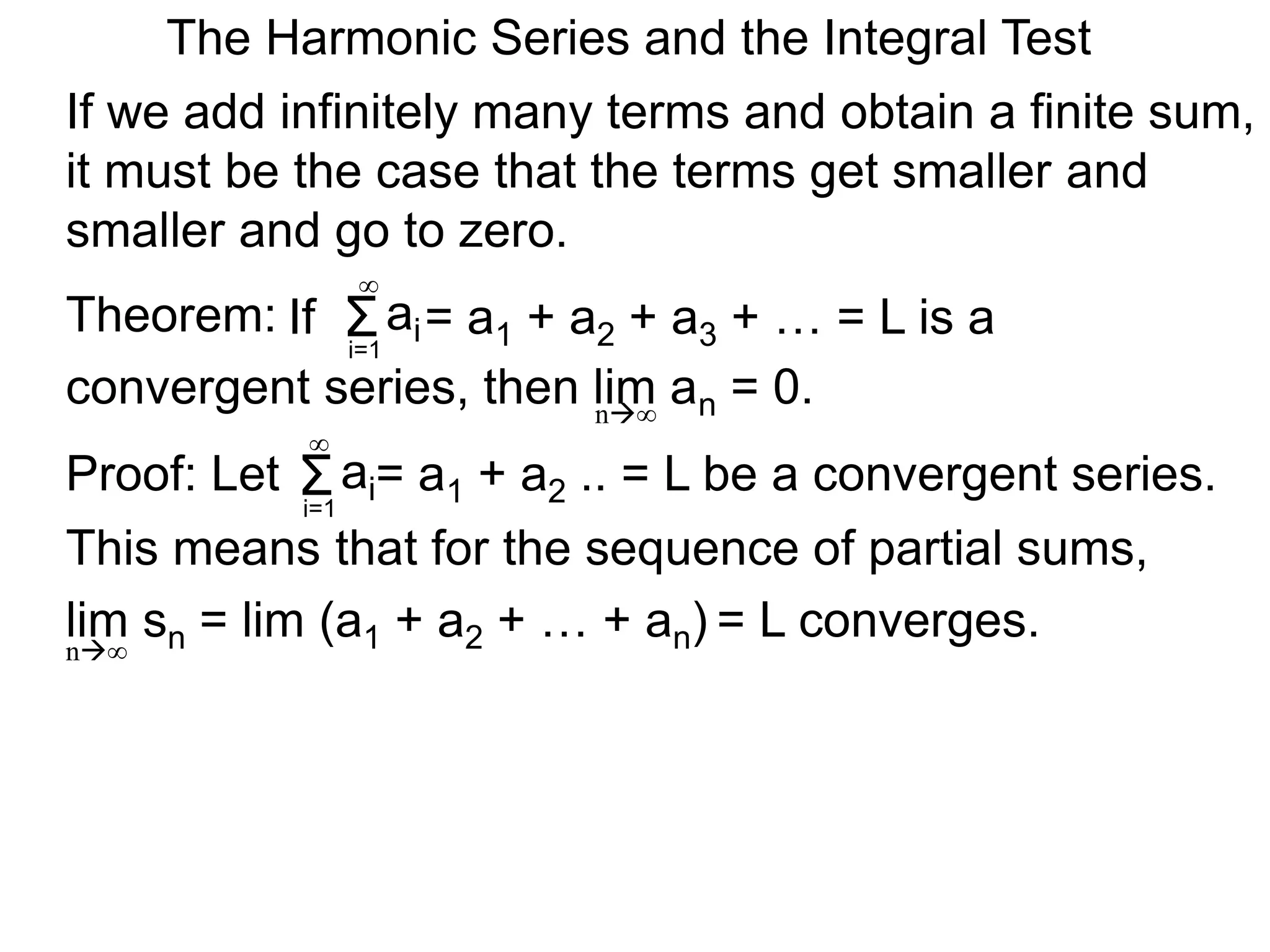 24 the harmonic series and the integral test x | PPTX