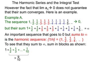 24 the harmonic series and the integral test x | PPT