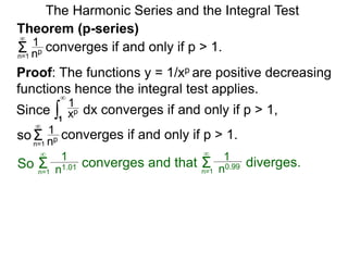 24 the harmonic series and the integral test x | PPTX