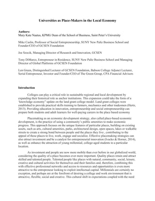 24th IAJBS World Forum - GCSEN - Universities as Place-Makers in the ...