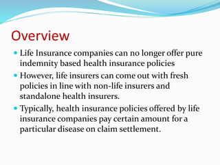 Health Insurance products offering by life insurers | PPT