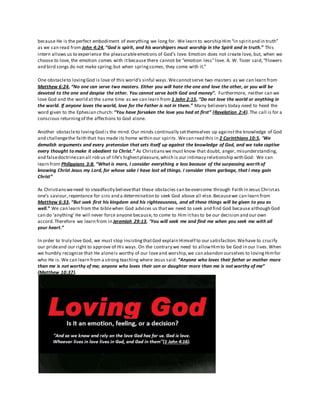 24th November 2016 - Loving God - Is it an emotion, feeling, or a ...