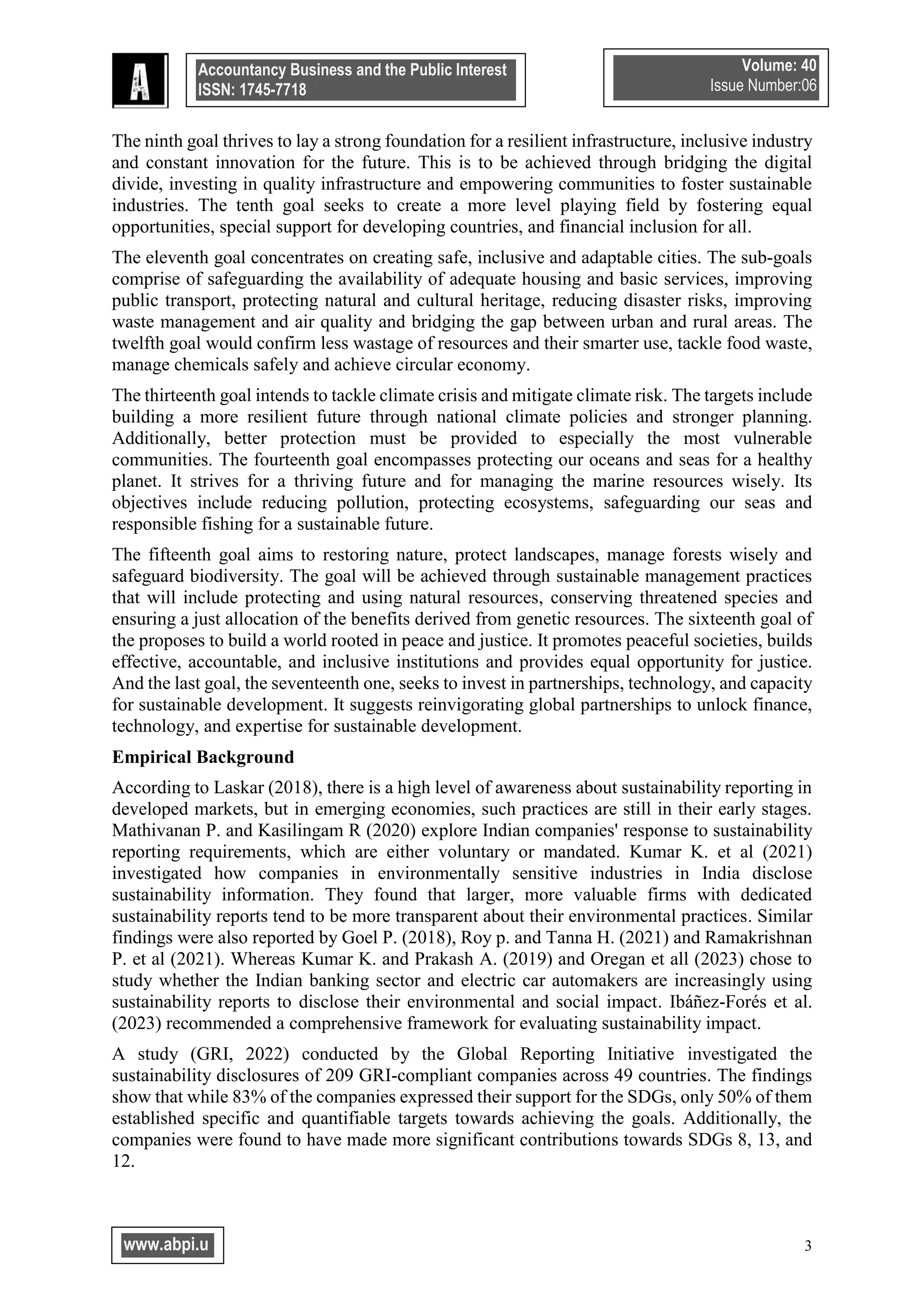 A STUDY ON THE IMPLEMENTATION OF SUSTAINABLE DEVELOPMENT GOALS BY ...
