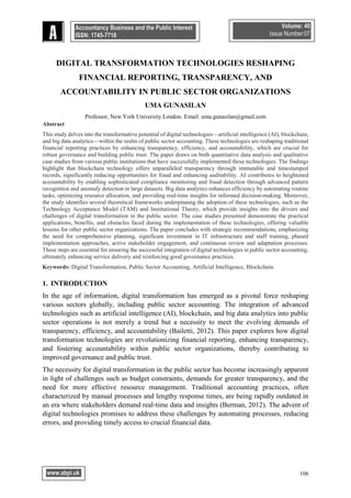 DIGITAL TRANSFORMATION TECHNOLOGIES RESHAPING FINANCIAL REPORTING ...