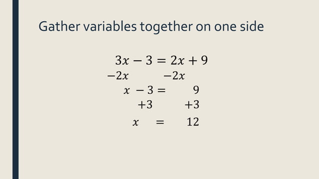 2 4 variables on both sides of equations | PPT