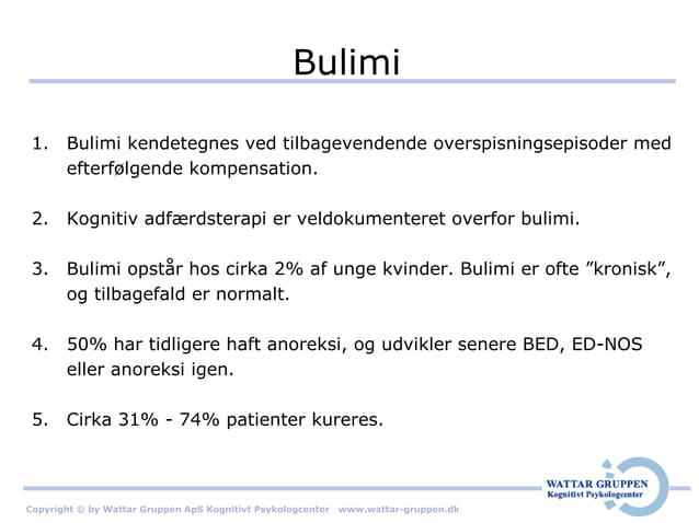 Behandling af spiseforstyrrelser og binge-eating-disorder | PPT