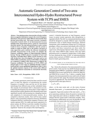 Automatic Generation Control of Two-area Interconnected Hydro-Hydro ...