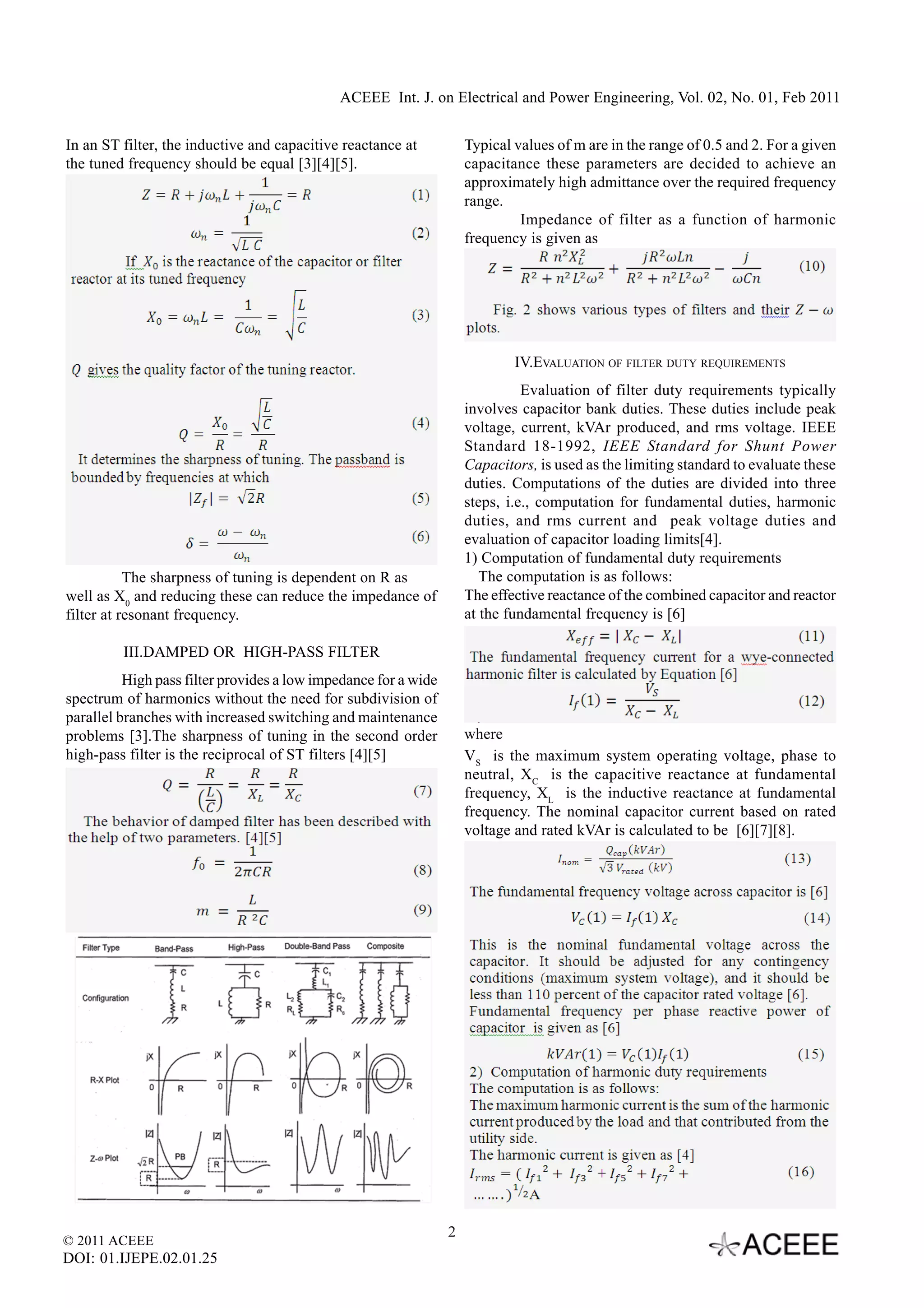 Simulation Studies of Shunt Passive Harmonic Filters: Six Pulse Rectifier Load – Power Factor ...