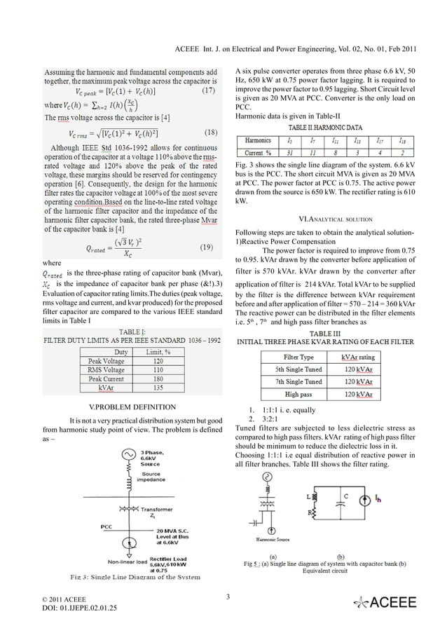 Simulation Studies of Shunt Passive Harmonic Filters: Six Pulse Rectifier Load – Power Factor ...