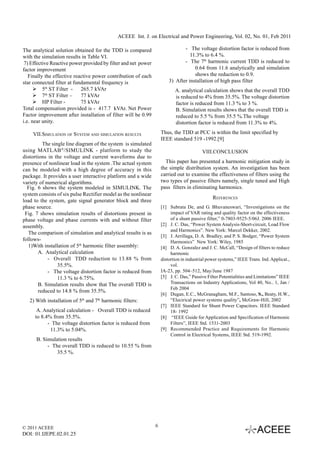 Simulation Studies of Shunt Passive Harmonic Filters: Six Pulse Rectifier Load – Power Factor ...