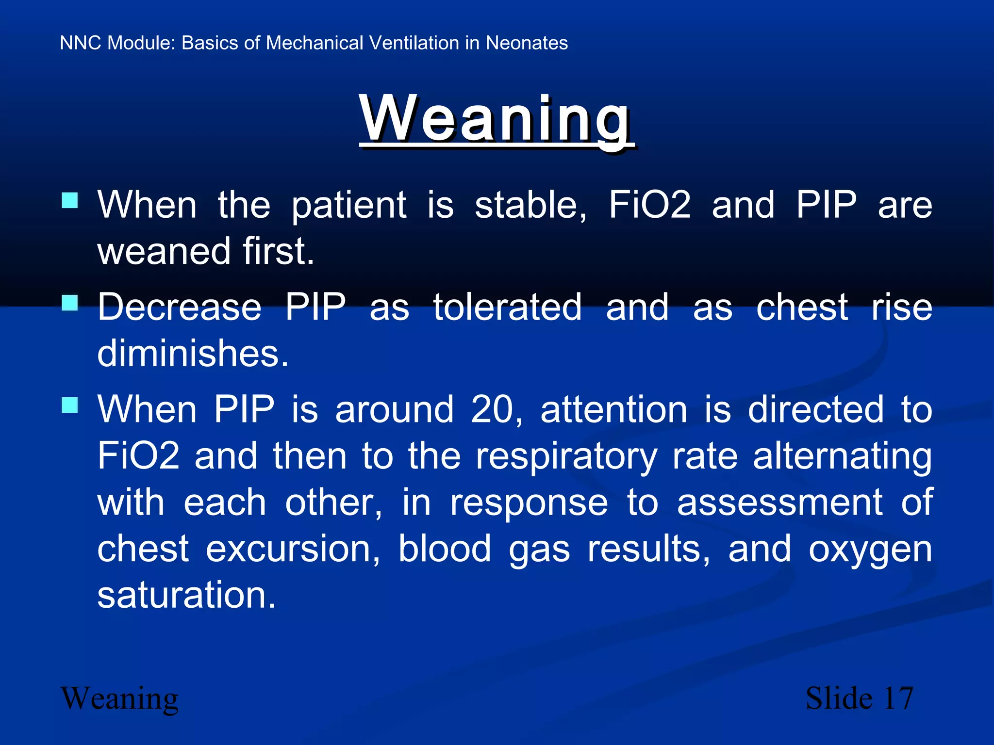 25. basics of mechanical ventilation in neonates | PPT