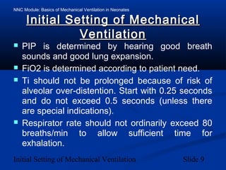 25. basics of mechanical ventilation in neonates | PPT