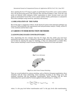 PERFORMANCE EVALUATION OF TUMOR DETECTION TECHNIQUES | PDF