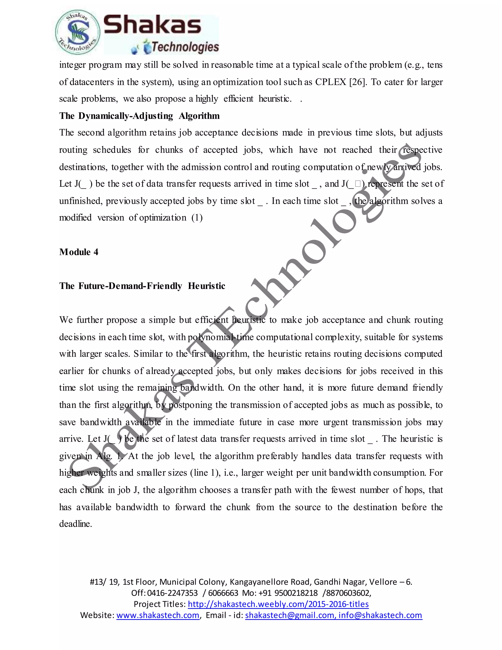 ORCHESTRATING BULK DATA TRANSFERS ACROSS GEO-DISTRIBUTED DATACENTERS | PDF