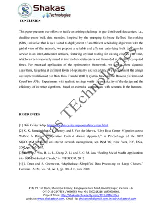 ORCHESTRATING BULK DATA TRANSFERS ACROSS GEO-DISTRIBUTED DATACENTERS | PDF