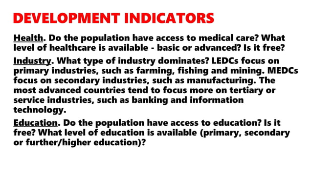 GEOGRAPHY IGCSE: CONTRASTS IN DEVELOPMENT | PPTX