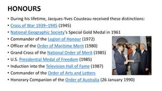 GLOBAL PERSPECTIVE CAMBRIDGE IGCSE: FAMOUS ENVIRONMENTALISTS - JACQUES ...