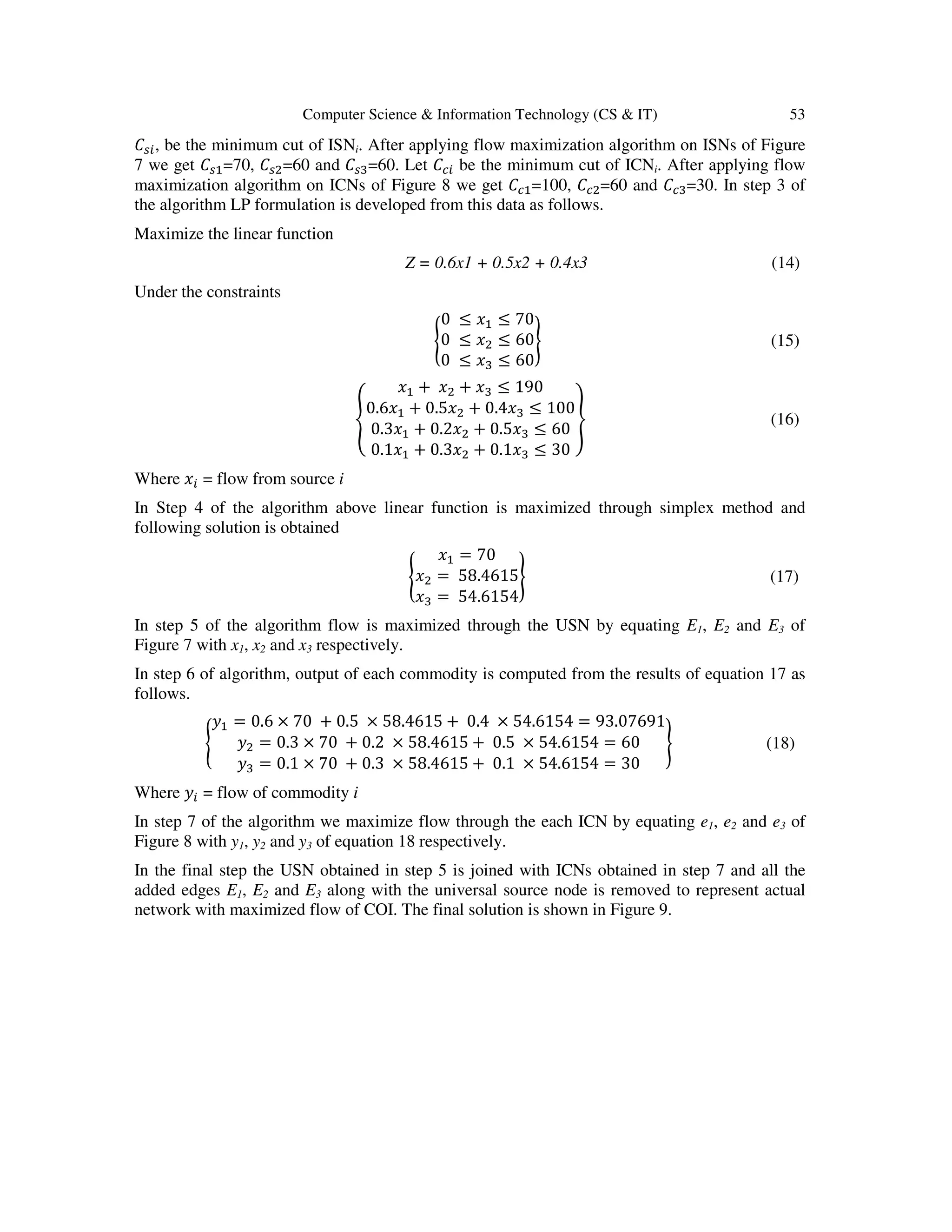 INTRODUCING SIMPLEX MASS BALANCING METHOD FOR MULTI-COMMODITY FLOW ...