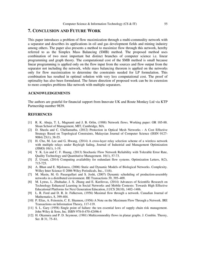 INTRODUCING SIMPLEX MASS BALANCING METHOD FOR MULTI-COMMODITY FLOW ...