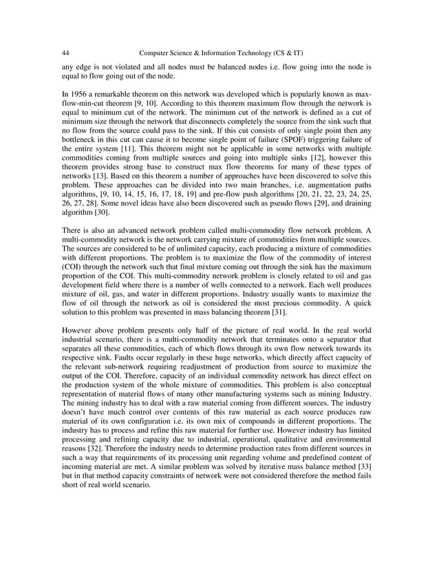 INTRODUCING SIMPLEX MASS BALANCING METHOD FOR MULTI-COMMODITY FLOW ...