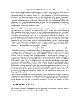 INTRODUCING SIMPLEX MASS BALANCING METHOD FOR MULTI-COMMODITY FLOW NETWORK WITH A SEPARATOR | PDF