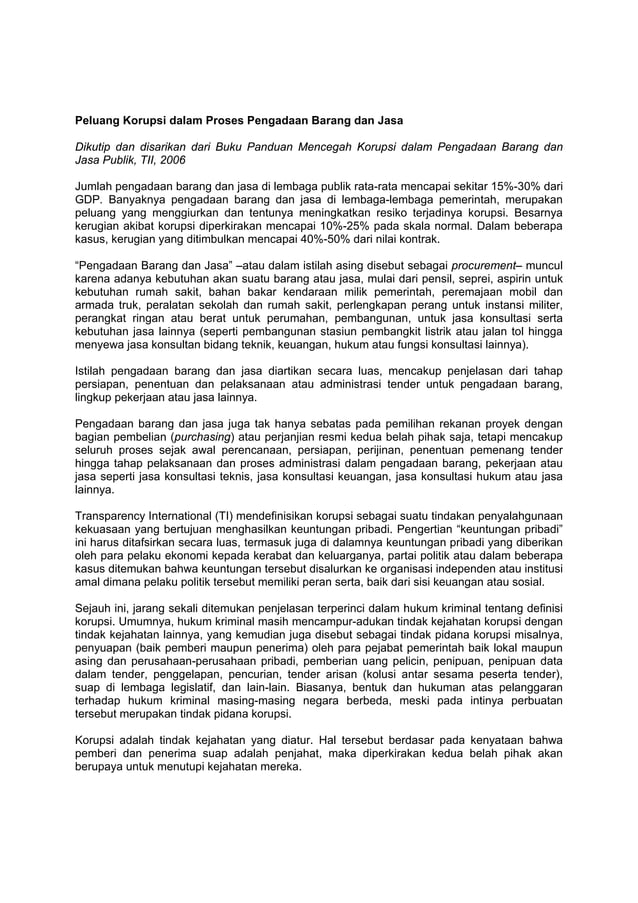 25. korupsi-dalam-proses-pengadaan-barang-dan-jasa | PDF