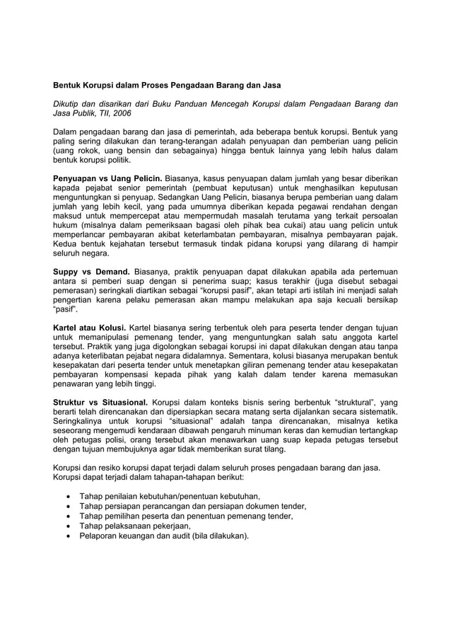25. korupsi-dalam-proses-pengadaan-barang-dan-jasa | PDF